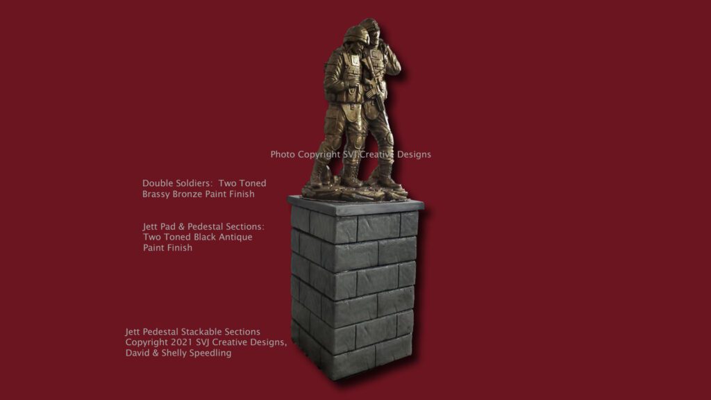 DOUBLE SOLDIERS CONCRETE HERO STATUE - SVJ Creative Designs