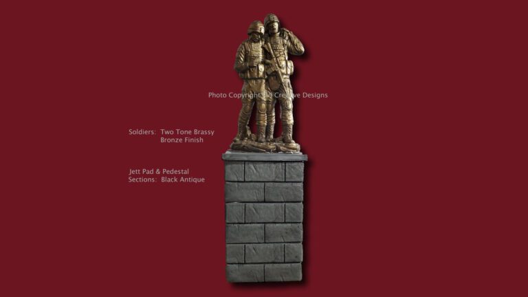 DOUBLE SOLDIERS CONCRETE HERO STATUE - SVJ Creative Designs